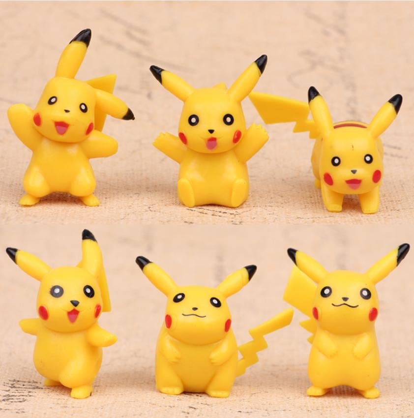 Pokeman Pikachu Birthday Cupcake Cake Toppers Figurines Toy Decoration ...