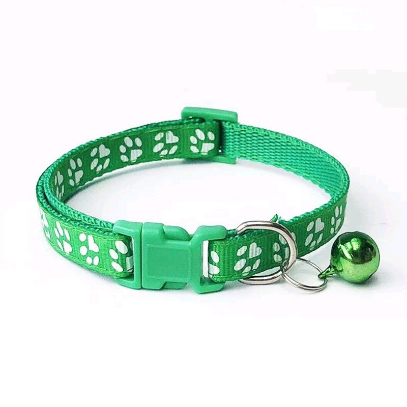 Paw Print Cat Collar with Bell - Adjustable Collar - Kangaroo Zone E-Shop